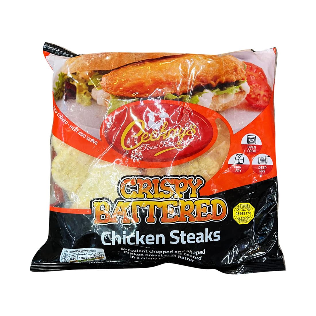 Battered crispy halal chicken steaks 1020g - Greenfields Store
